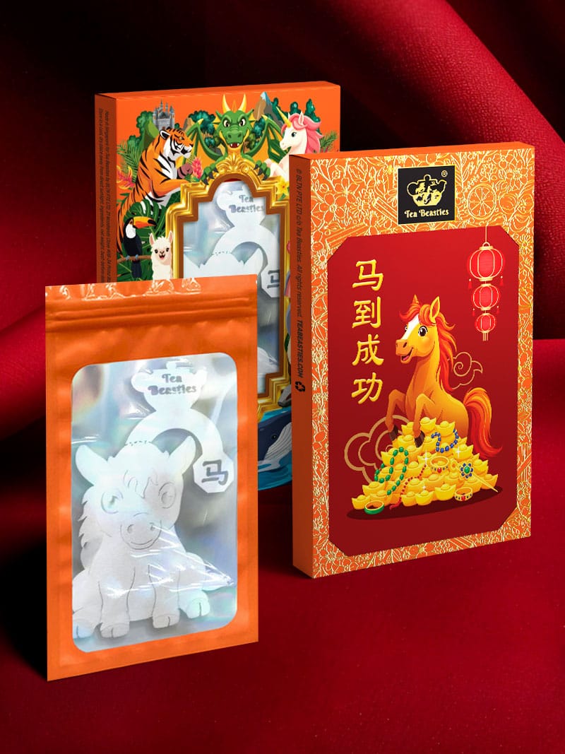 Chinese New Year Horse Sign 马年 Handmade Custom Tea Bag - Tea Beasties