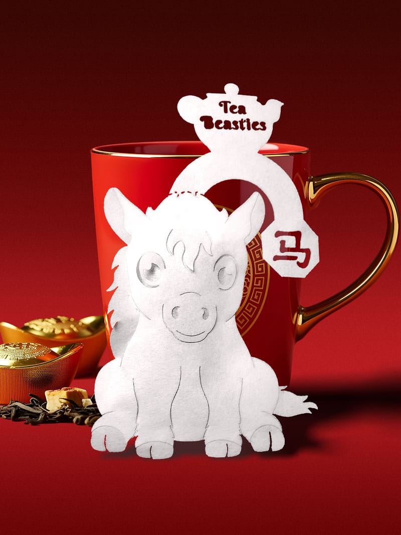 Chinese New Year Horse Sign 马年 Handmade Custom Tea Bag - Tea Beasties